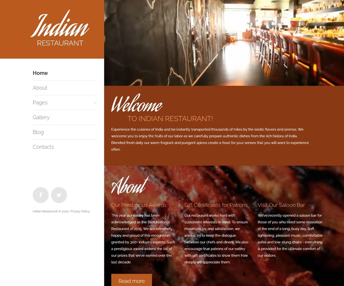 Indian Restaurant Responsive Joomla Template #63594