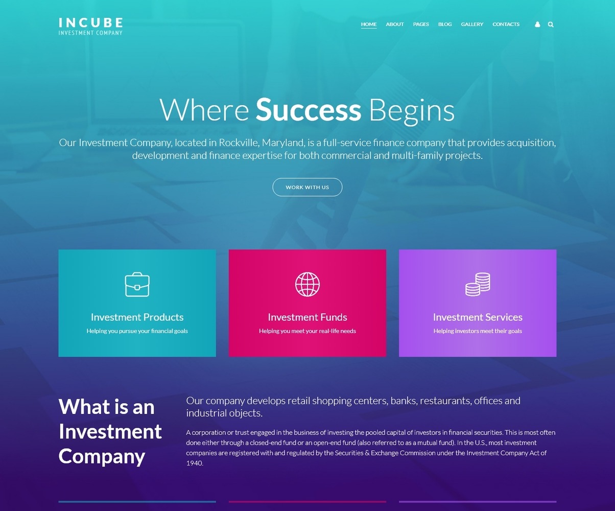 Investment Company Responsive Joomla Template