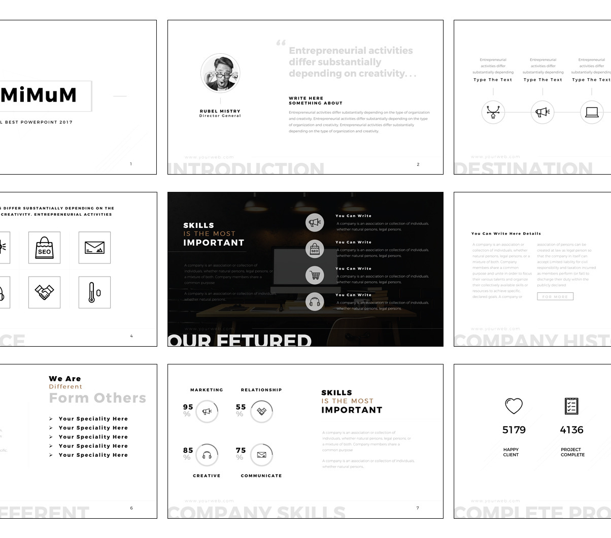 MiniMuM PowerPoint Template PowerPoint Template #64482