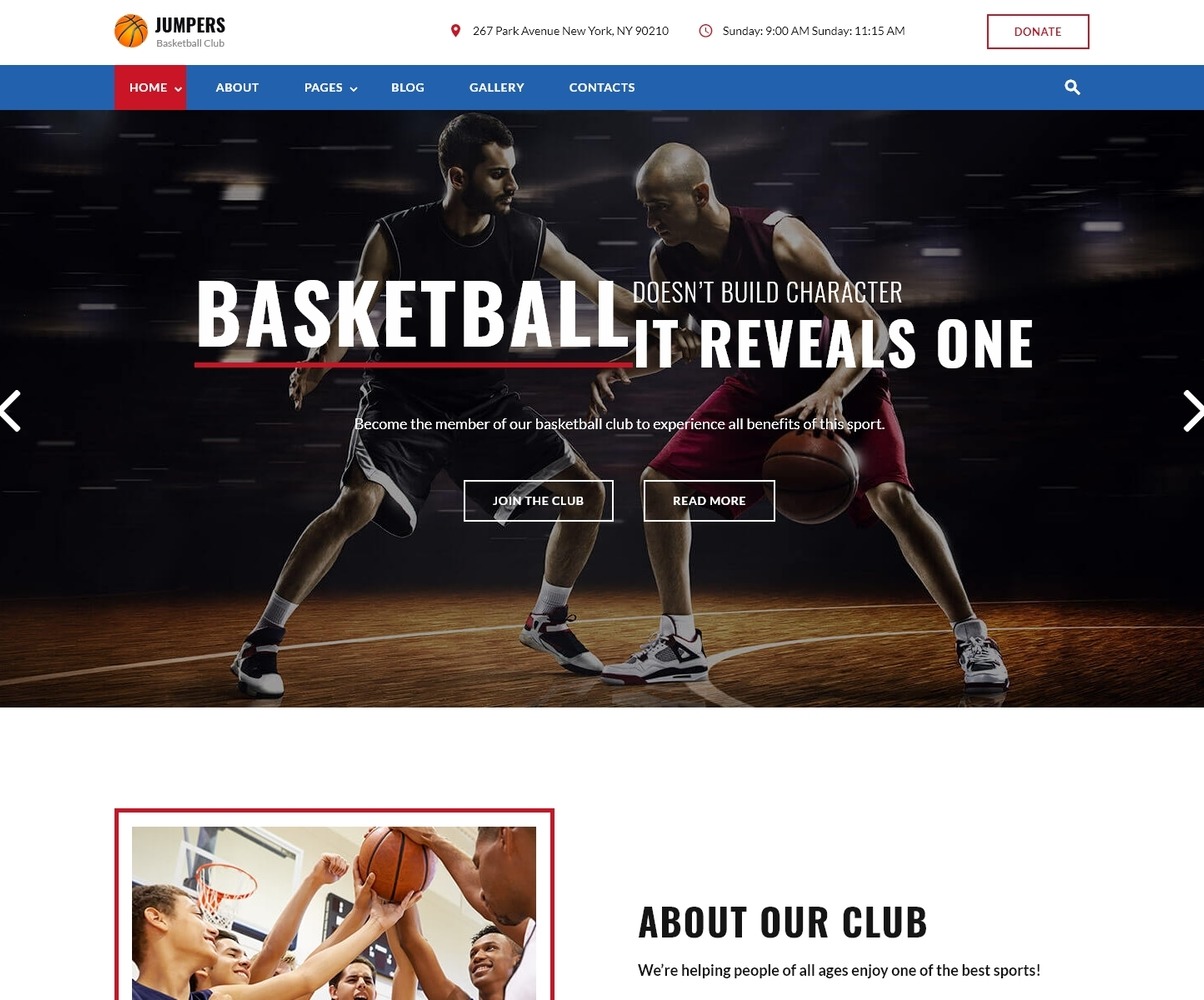 Basketball Responsive Joomla Template #64777