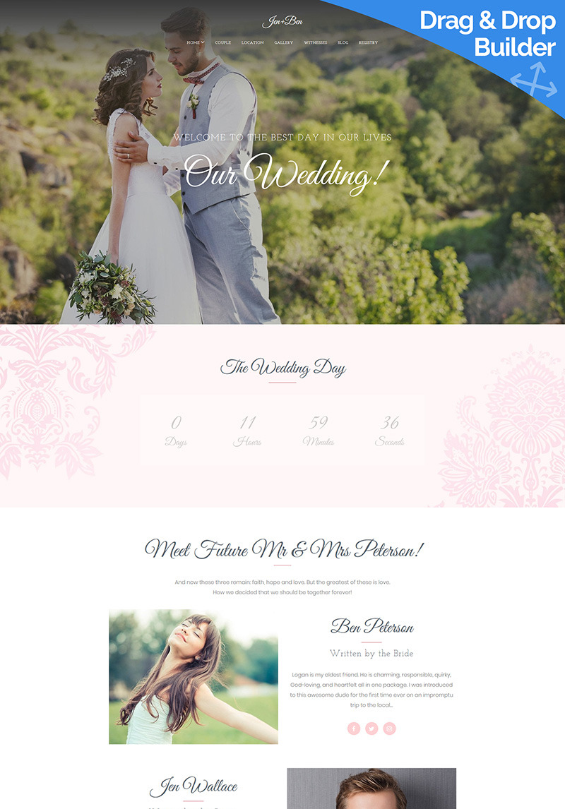 Wedding Planner Moto CMS 3 Template #65097