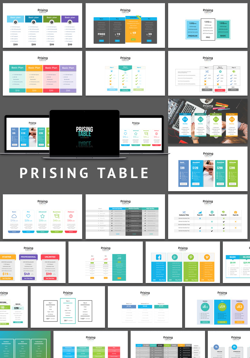 Modèle PowerPoint de présentation du tableau de prix