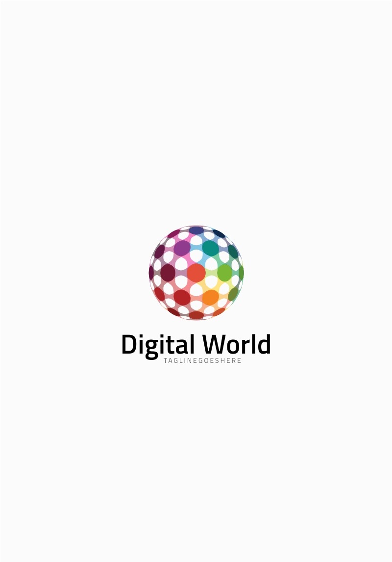 Colorful Digital World Logo Template - TemplateMonster