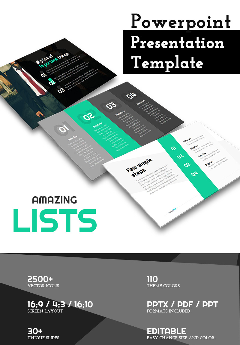 Amazing Lists - PowerPoint Template #65642