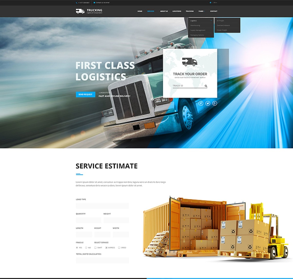 Logistic & Transportation - Bootstrap Website Template