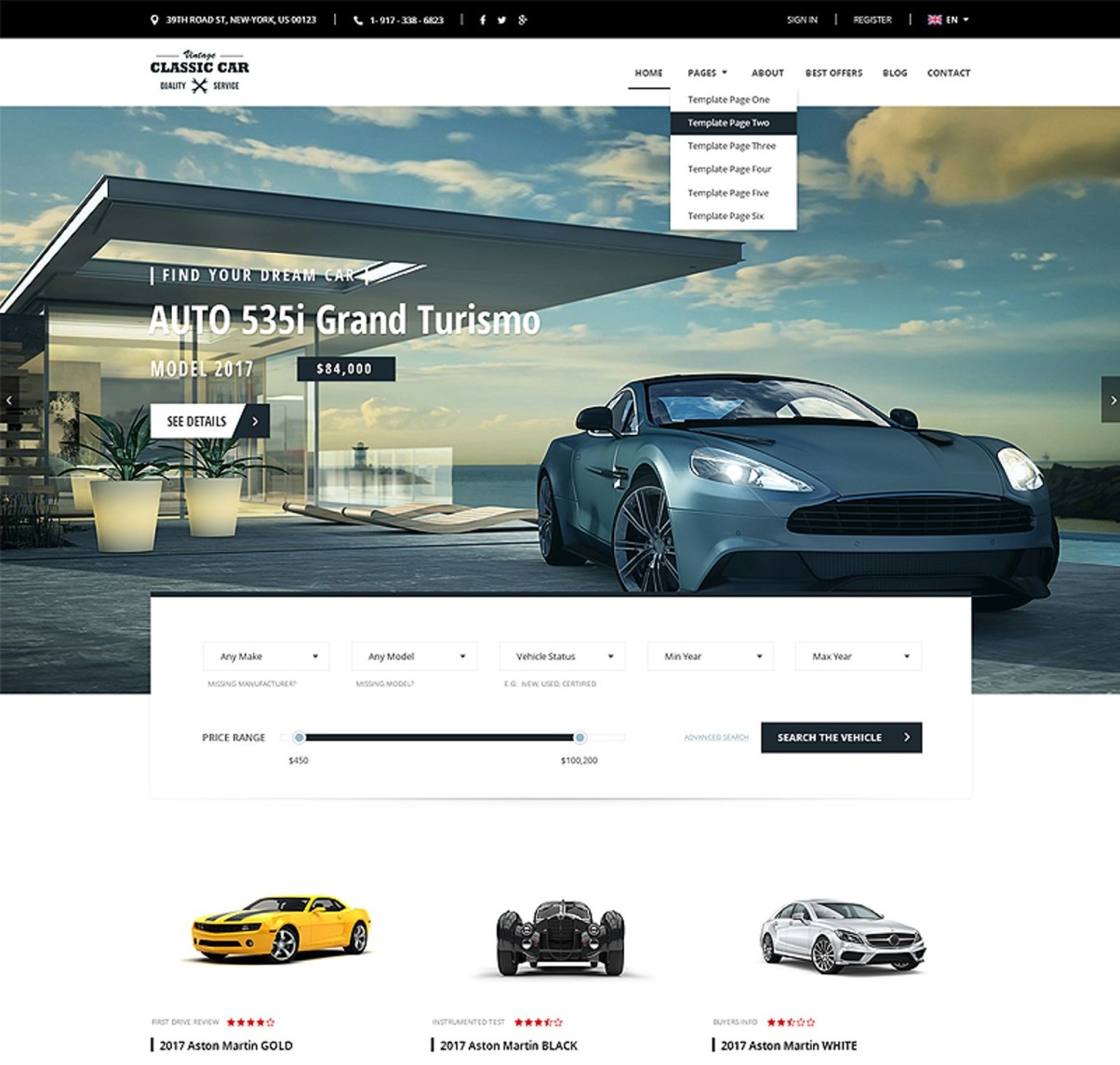 Auto Market Bootstrap Website Template #65829