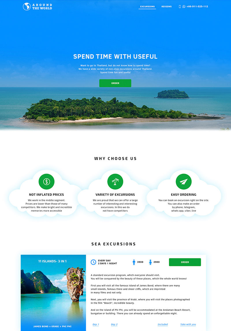 Landing Page Travel PSD Template 65988