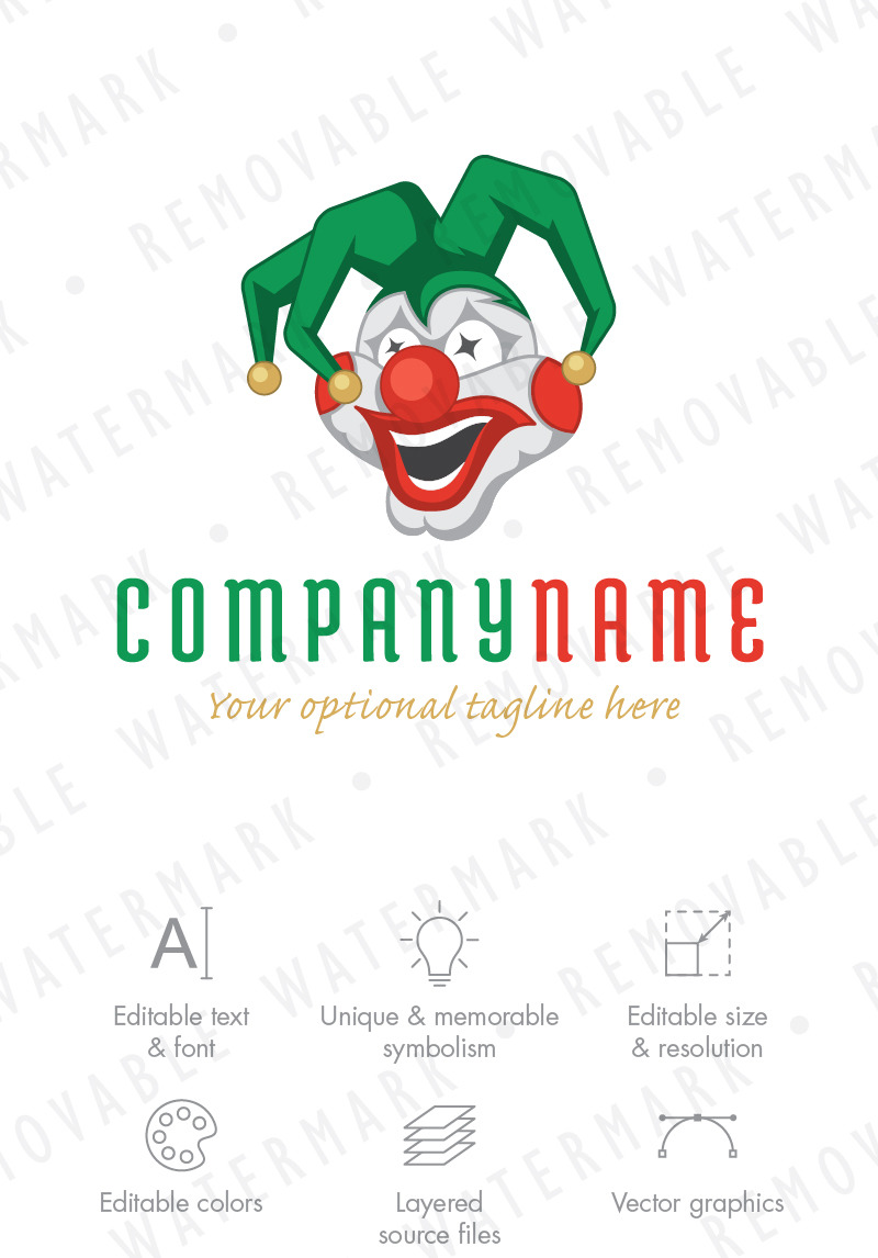Crazy Clown Logo Template #66090
