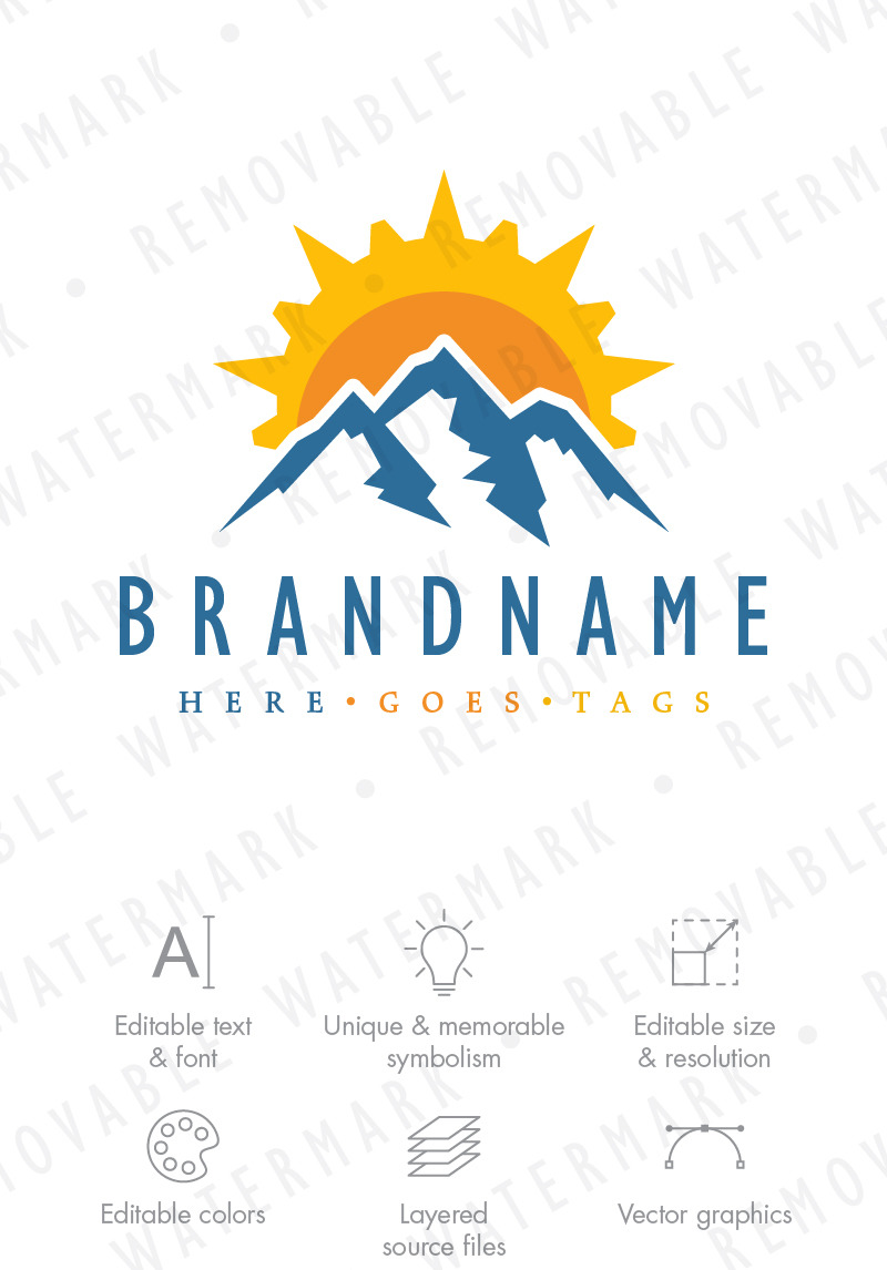 Alpine Sun Logo Template #66193