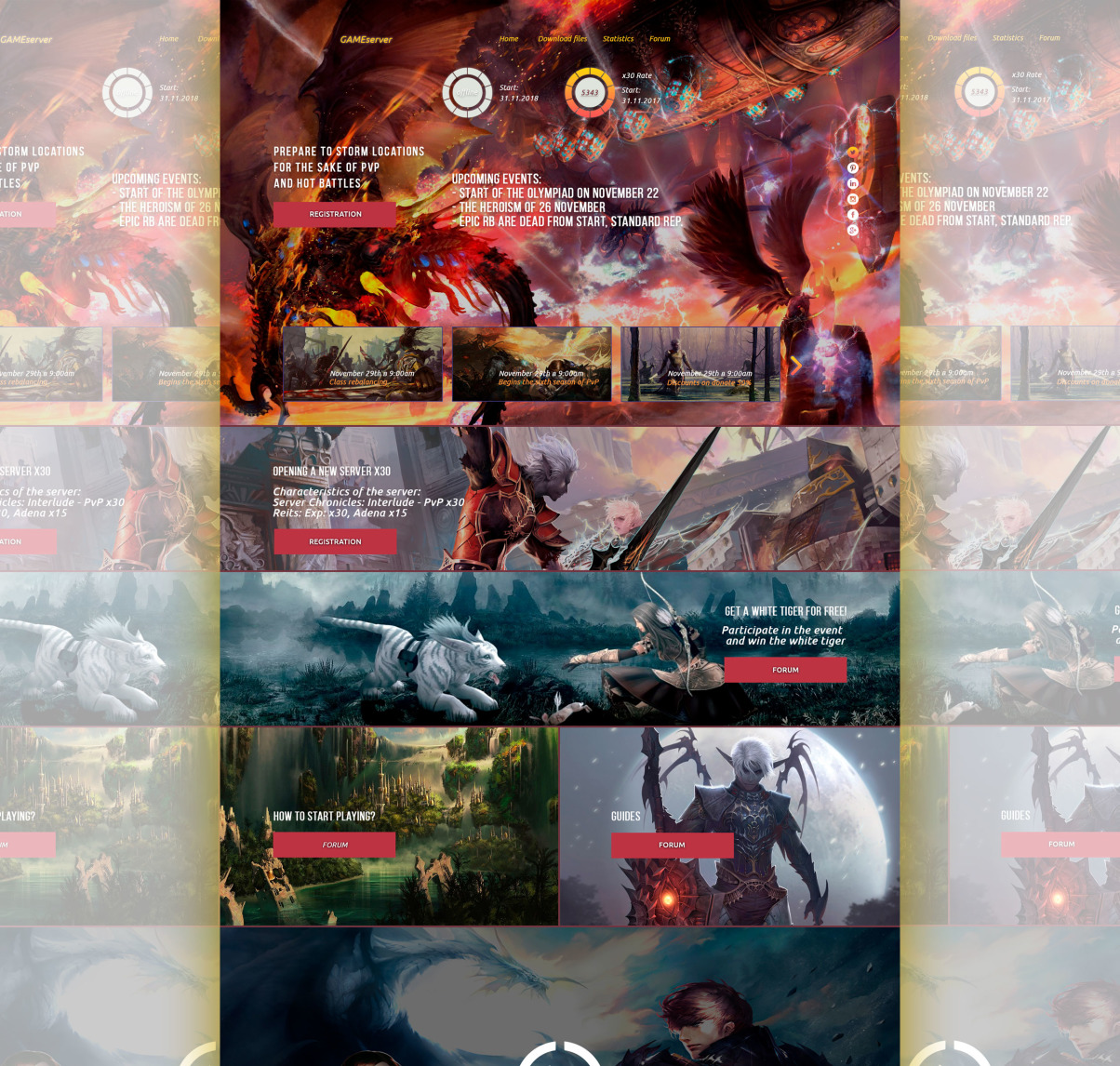 Bootstrap Game server L2-wow-aion PSD Template #66329