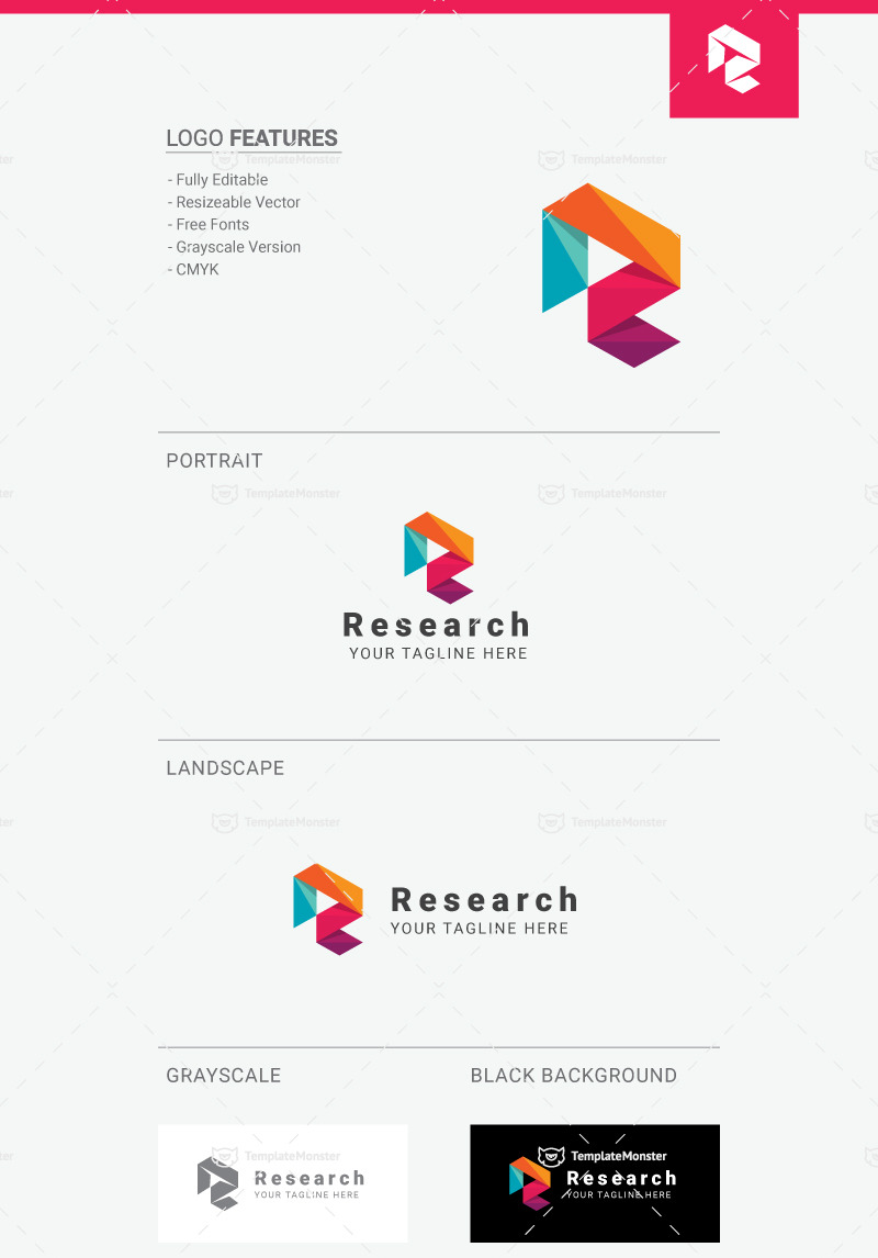 Research Letter R Logo Template #66488