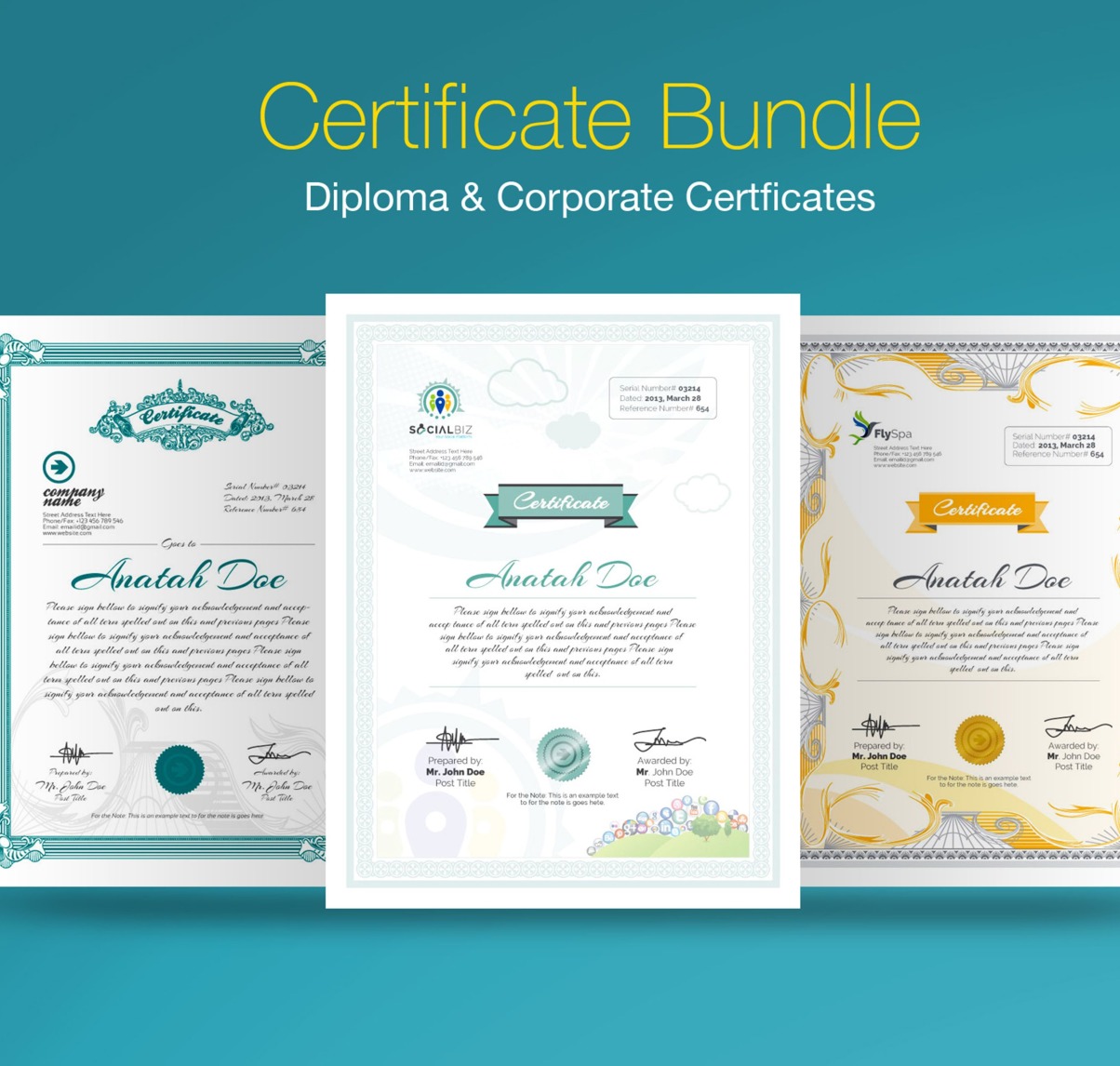 Diploma Certificate Bundle Certificate Template #66892