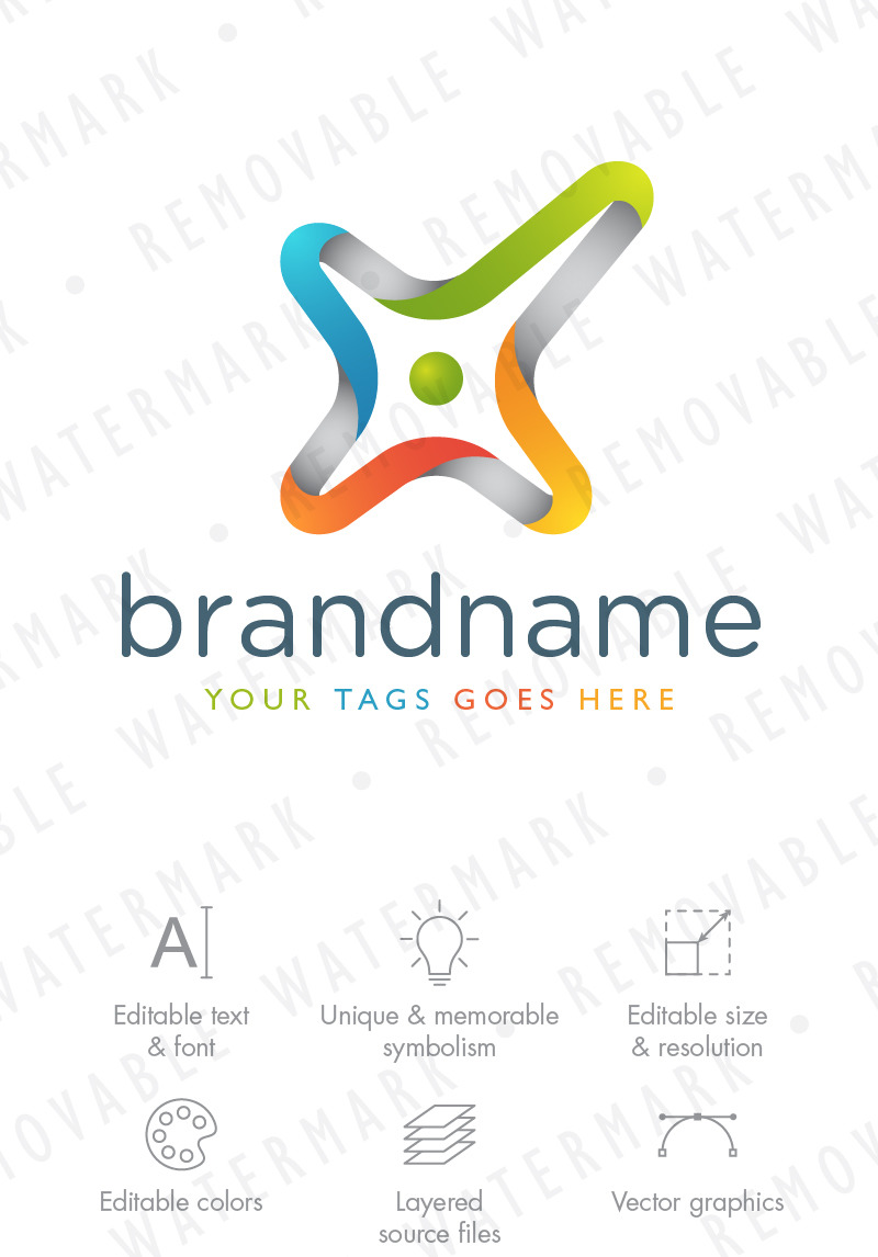 Abstract Cross Loop Logo Template #66934