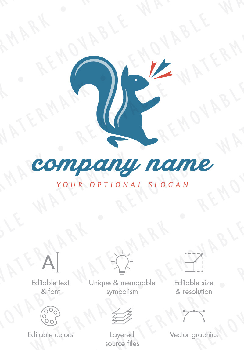 Cheerful Squirrel Logo Template #67089