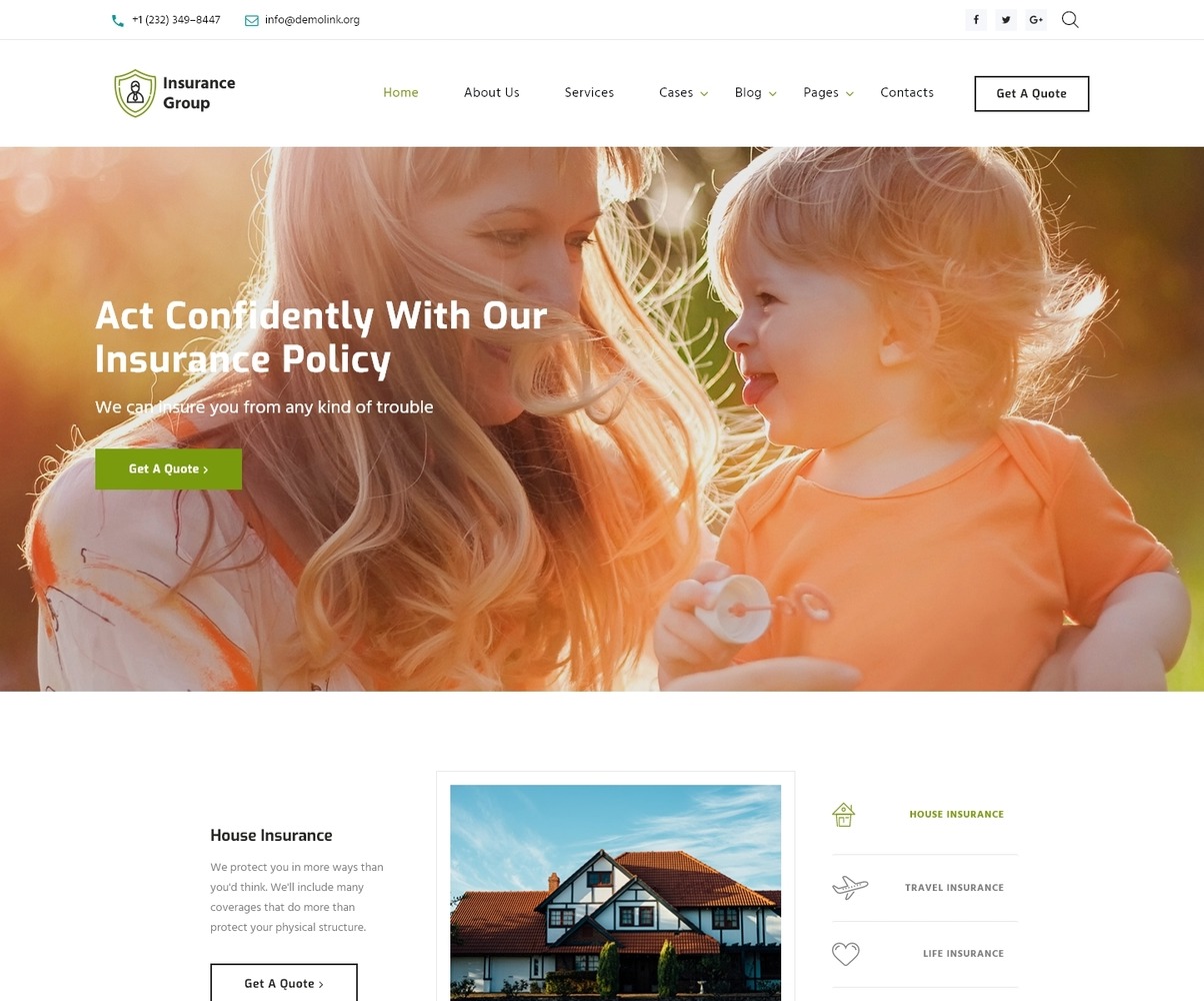 Insurance Group - Sophisticated Insurance Conpany Multipage HTML ...