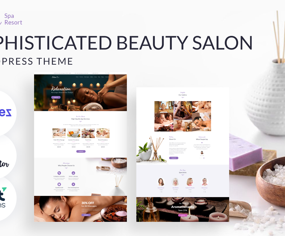 Sophisticated Beauty Salon WordPress Theme - Edem