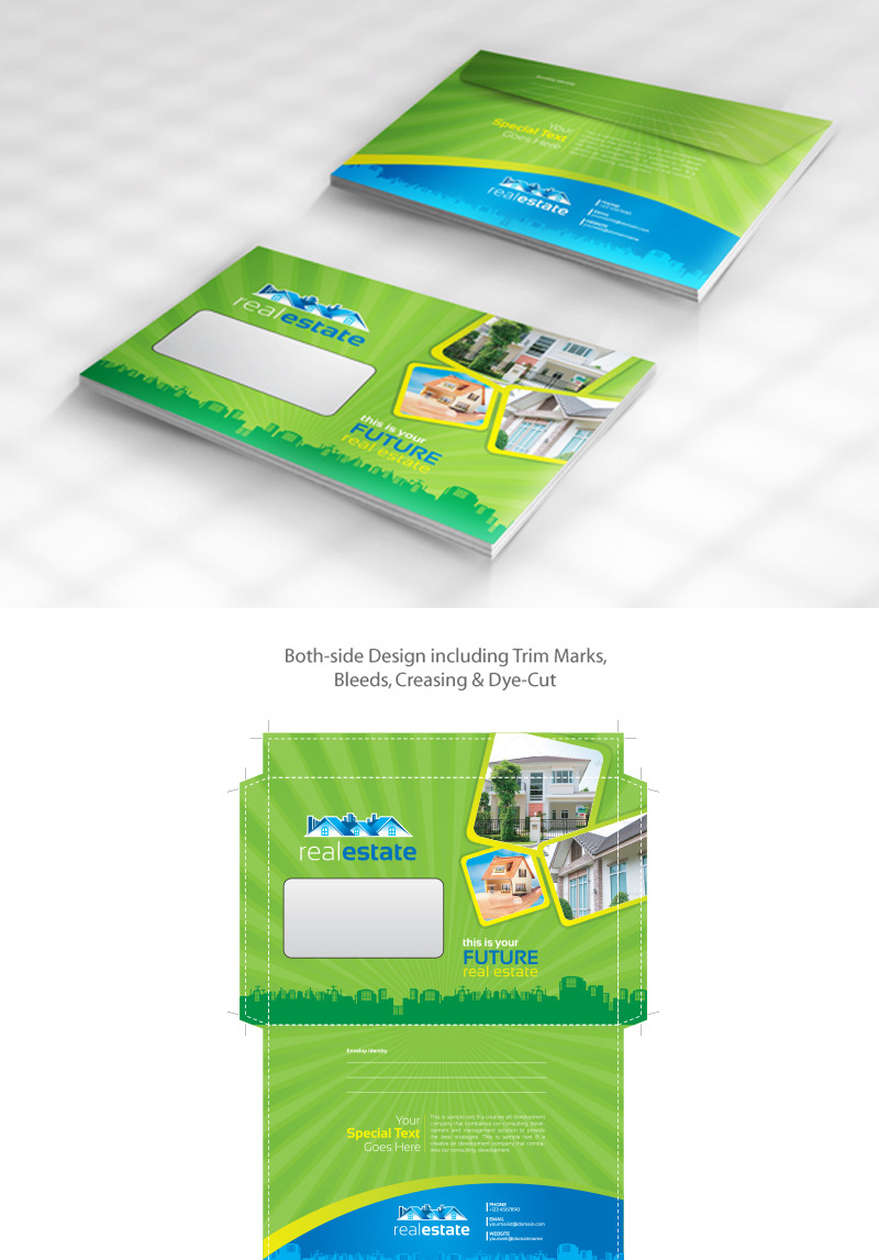 Real Estate Envelope Design Pack | Official Size and Commercial Size ...