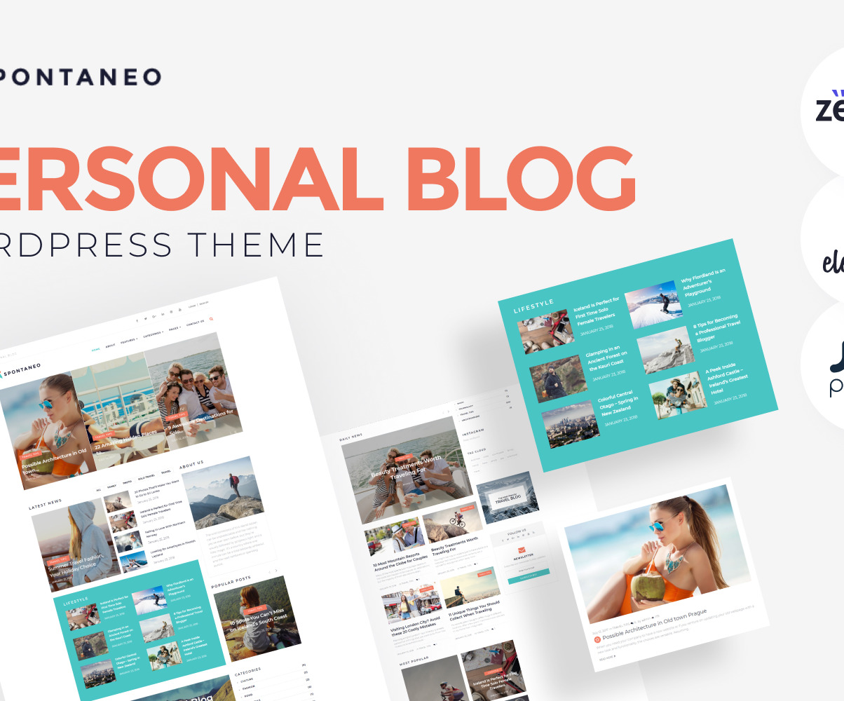 Spontaneo - Personal Travel Blog WordPress Theme #67744