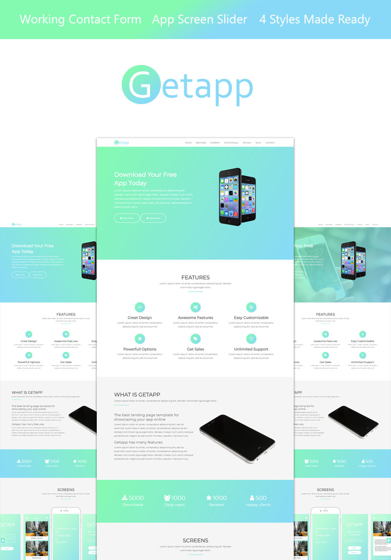 Getapp - App Landing Page Template #67826