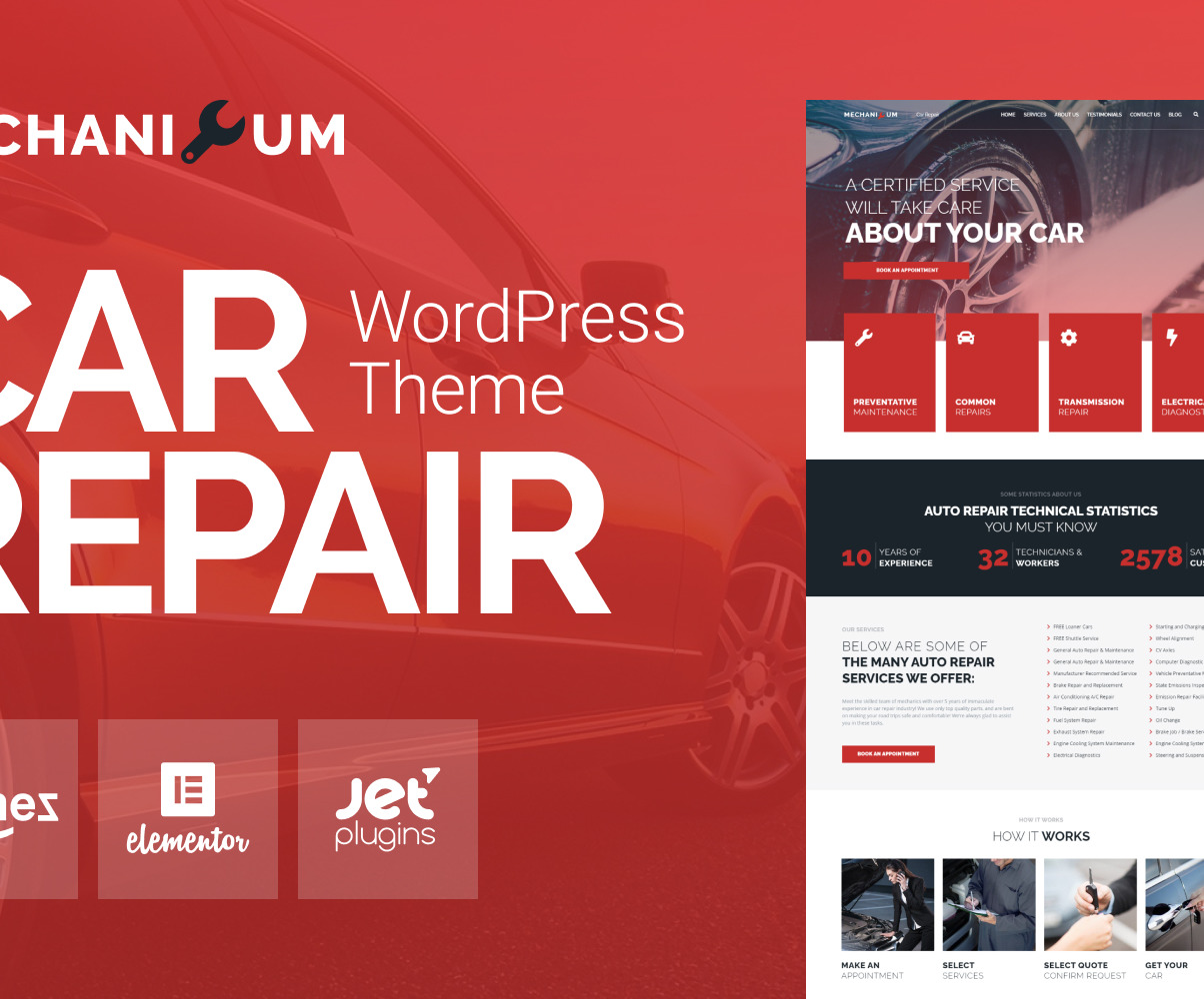Mechanicum - Car Repair Elementor WordPress Theme #67865