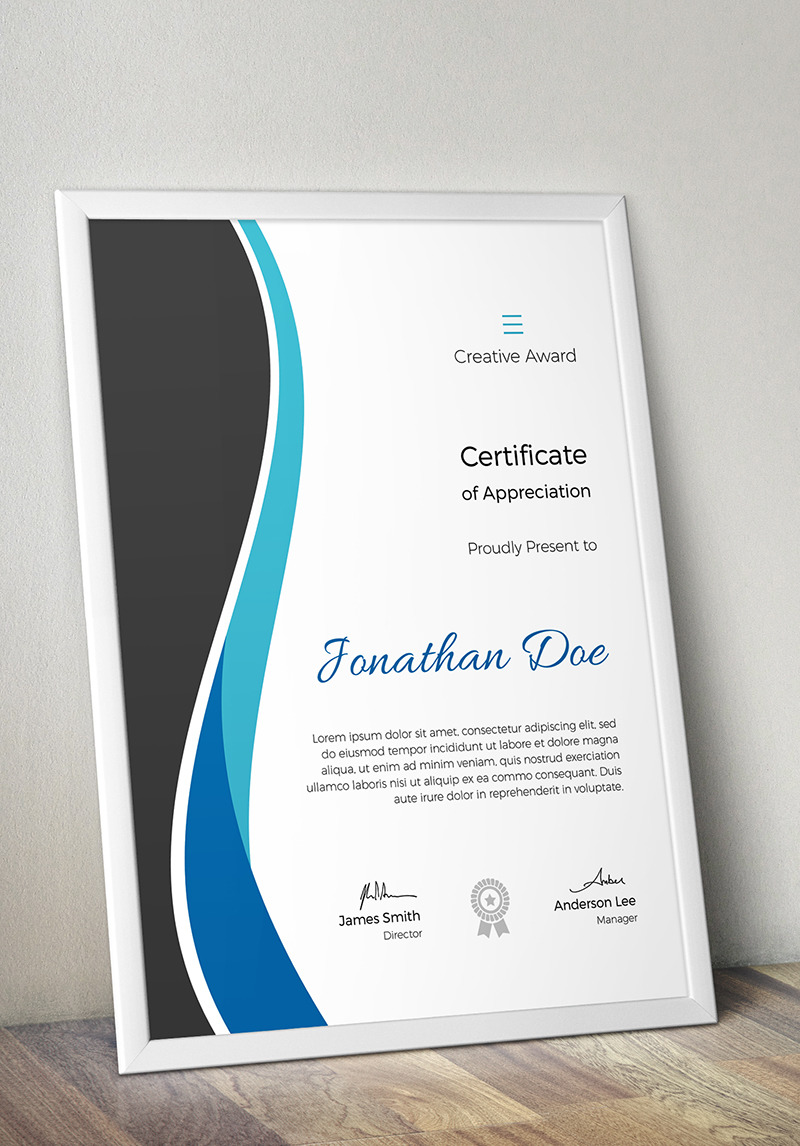 Creative Award Certificate Template #68387