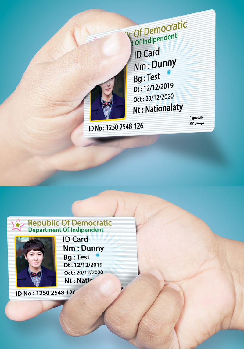 ID Card and Hand Product Mockup #68715