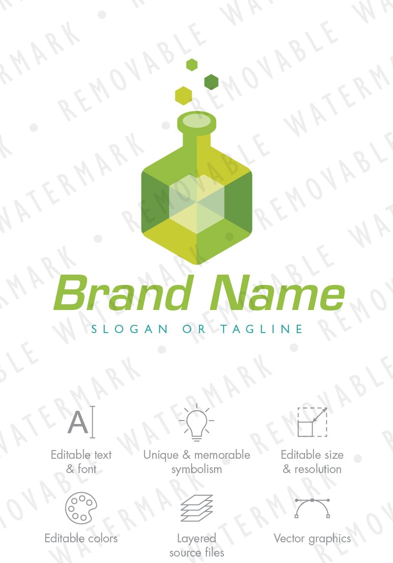 Cubic Flask Logo Template #68800