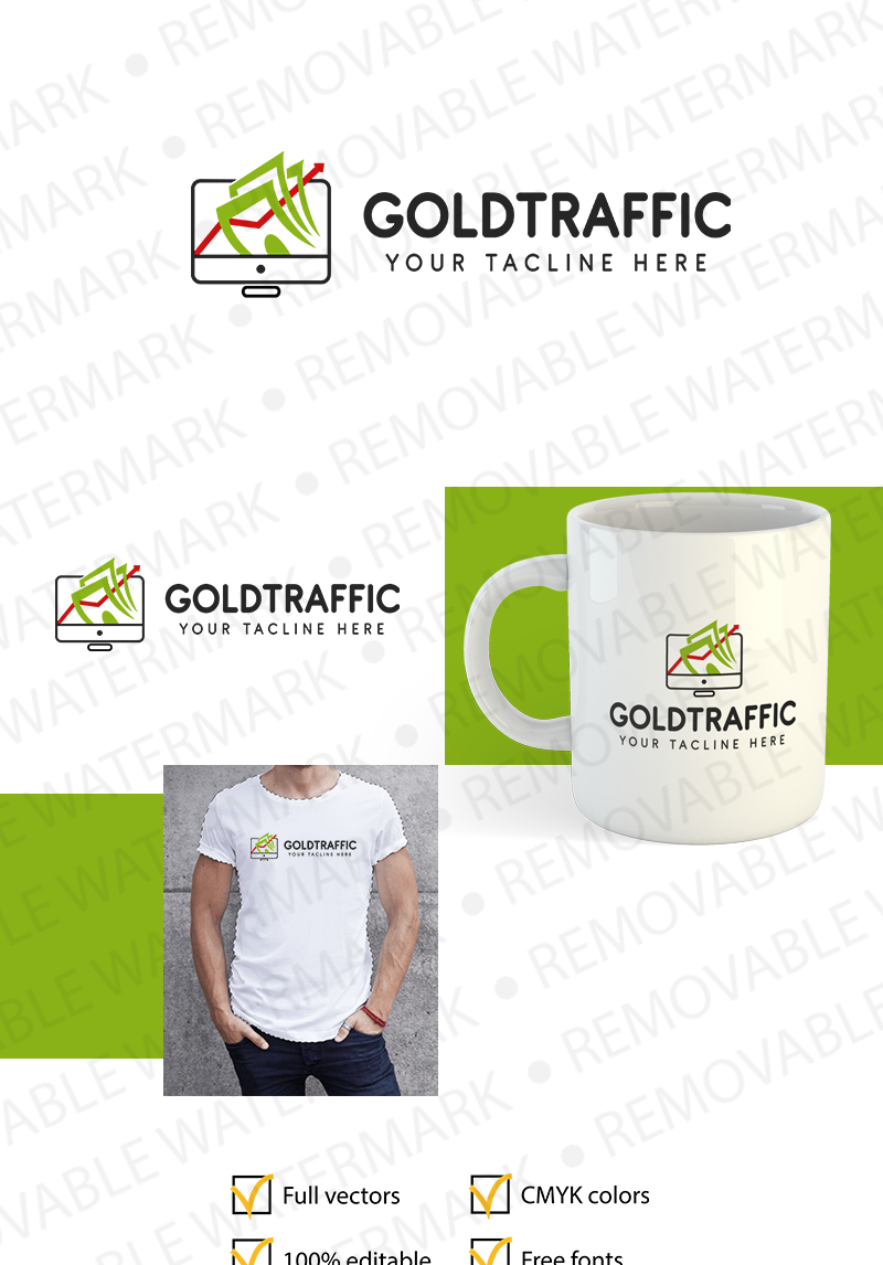 GoldTraffic Logo Template #68927