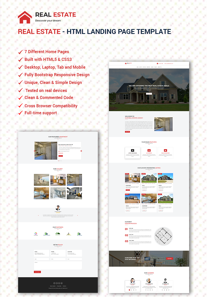 REAL ESTATE Landing Page Template #68906