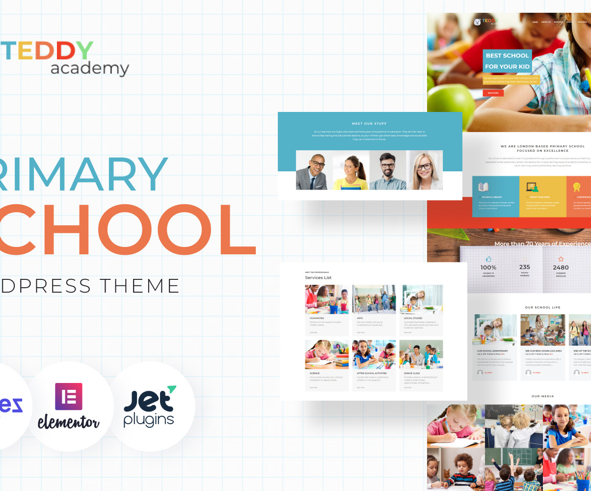 Teddy Academy - Primary School Elementor WordPress Theme #69305