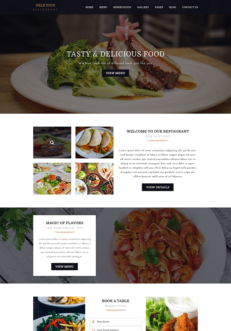 DELICIOUS - Restaurant PSD Template #69446