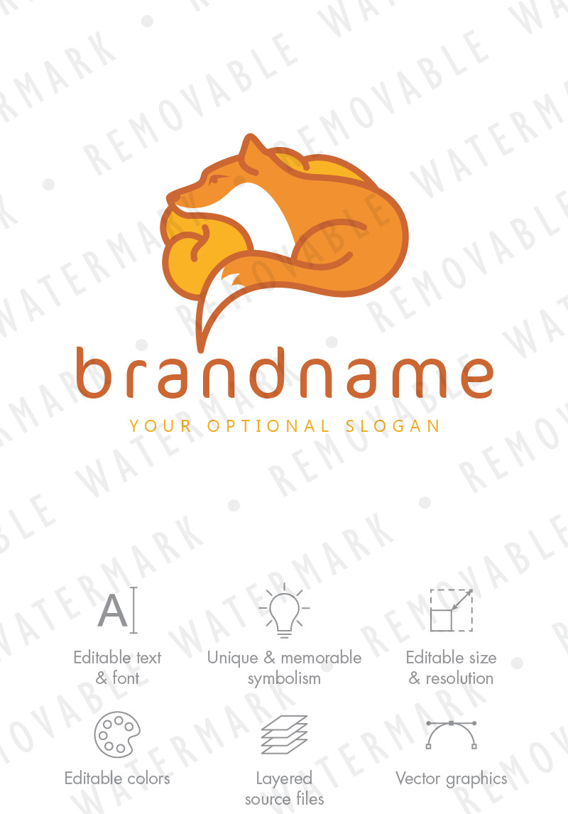 Fox Brain Logo Template #69496 - TemplateMonster