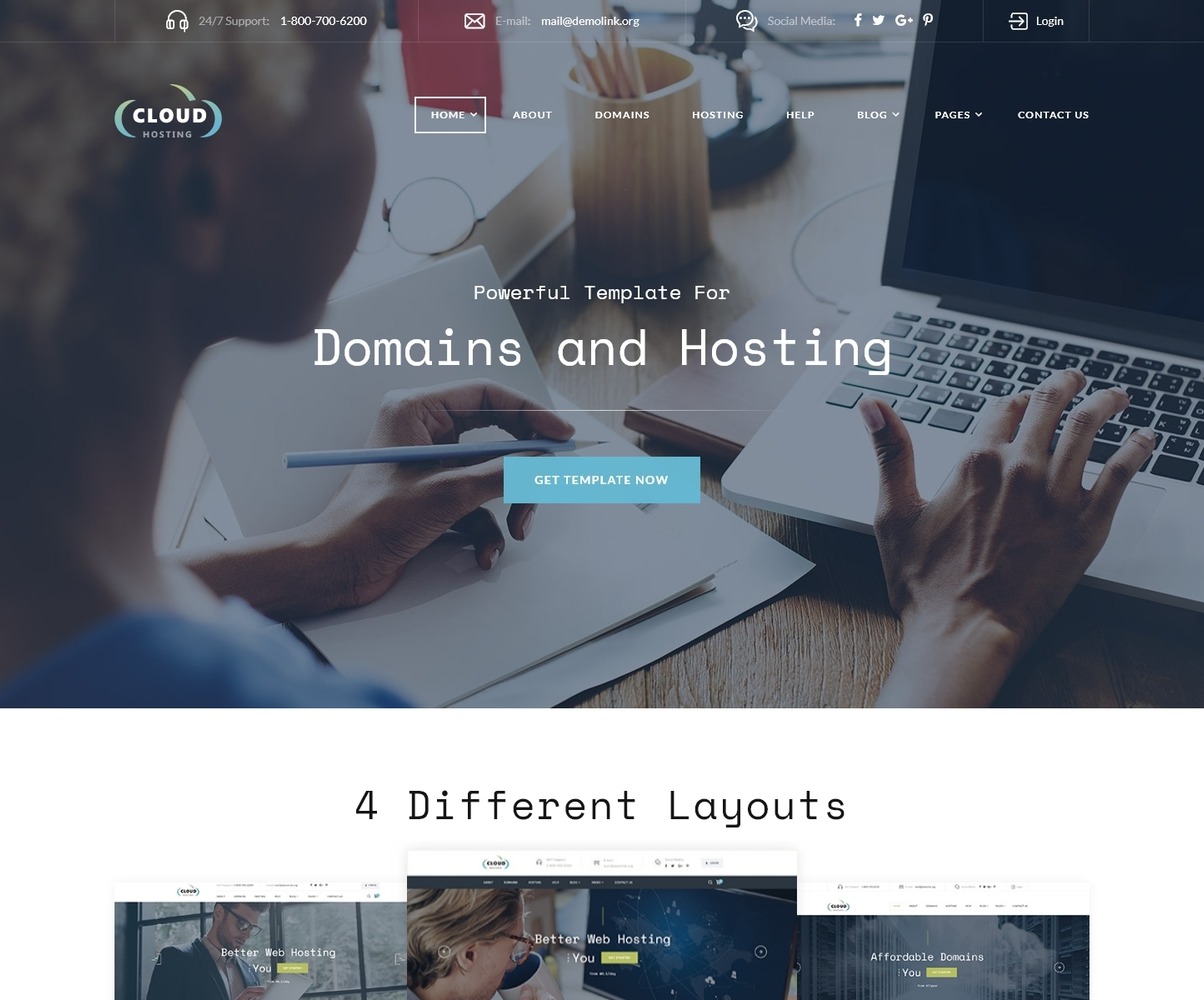 Domain And Hosting Multipage HTML Template