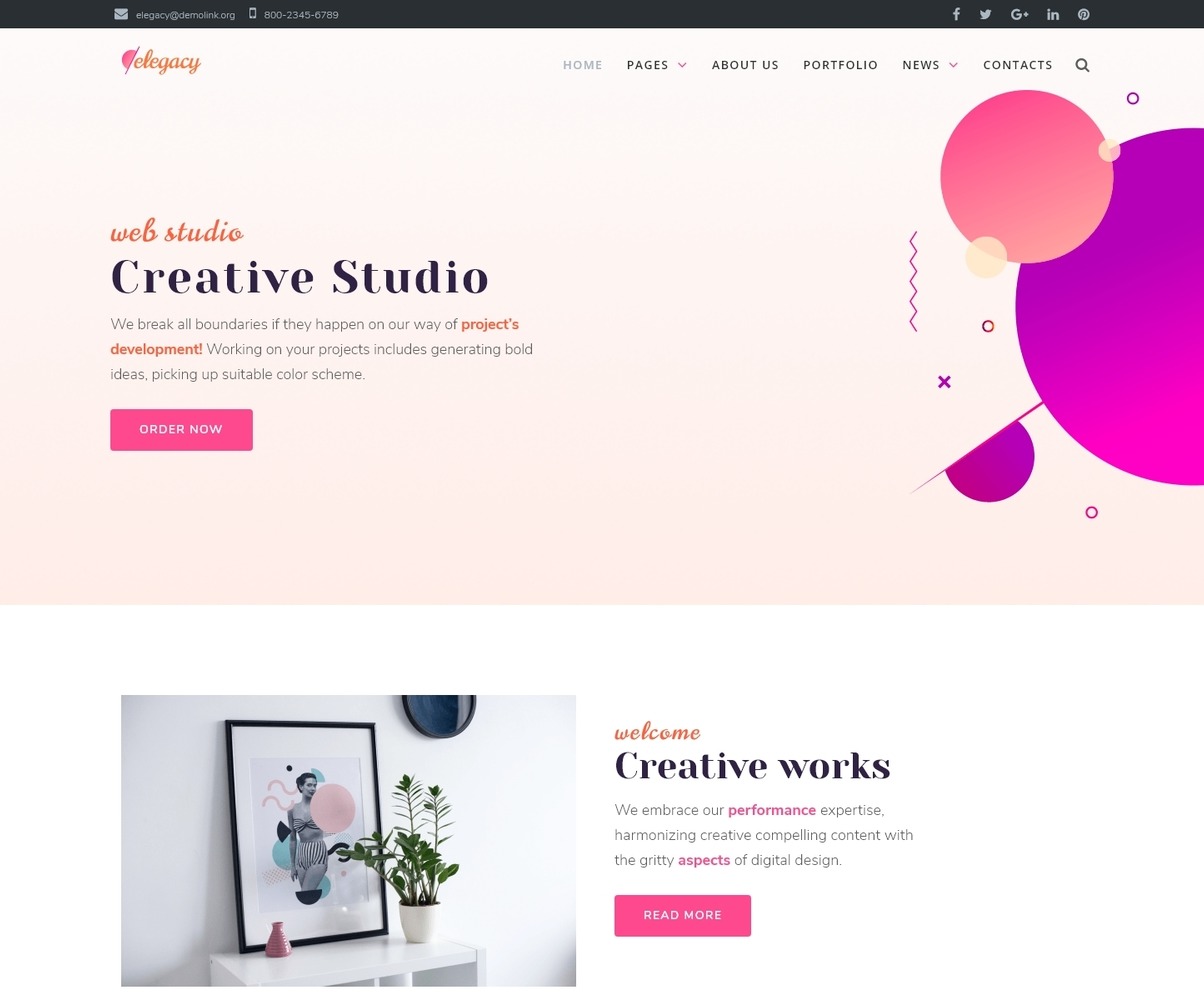 Elegacy - Creative WordPress Elementor Theme