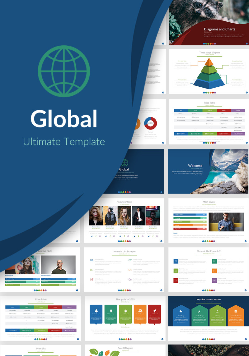Global Presentation PowerPoint Template #69775