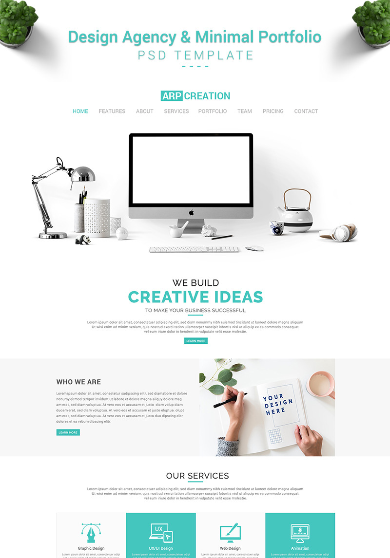 ARP Creation - Design Agency & Minimal Portfolio PSD Template