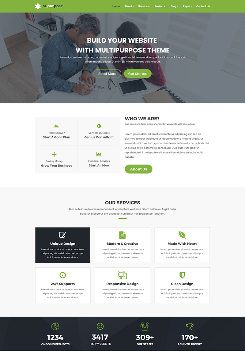M-purpose - Creative Multipurpose PSD Template #70044