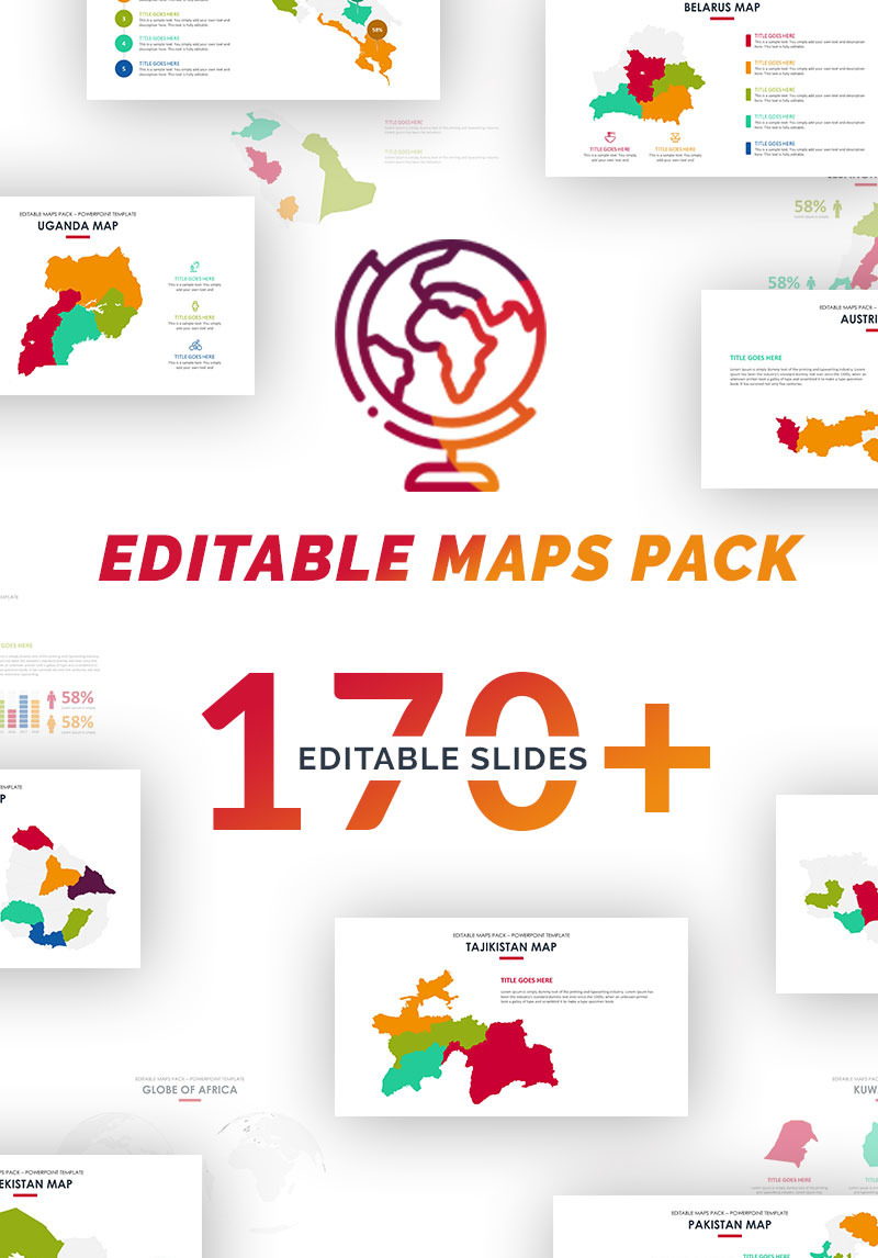 Editable Maps Pack PowerPoint Template #70293