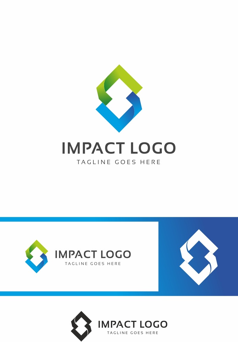Impact Abstract Arrows Logo Template #70279