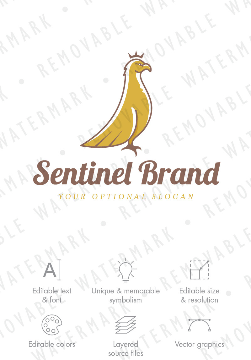 Falcon Sentinel Logo Template #70551 - TemplateMonster