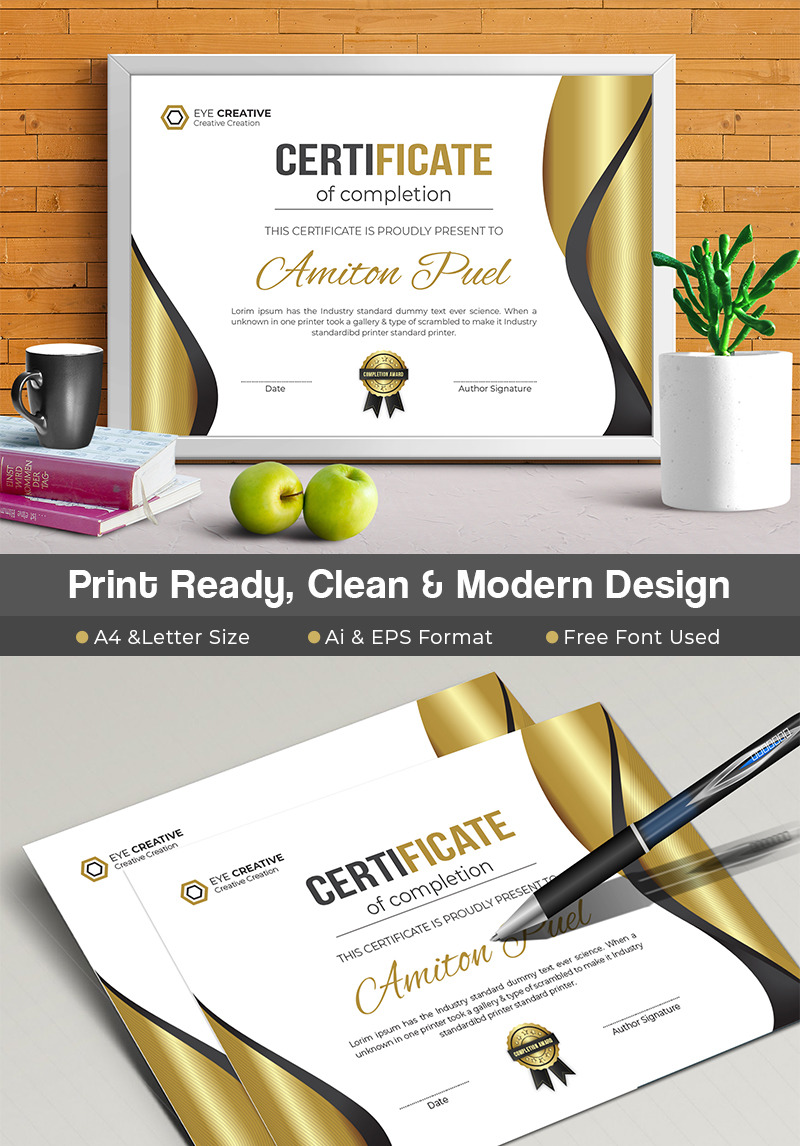 Modern Certificate Template #70853