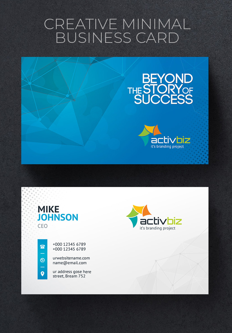 Active Biz Minimal Business Card Corporate Identity Template #70963