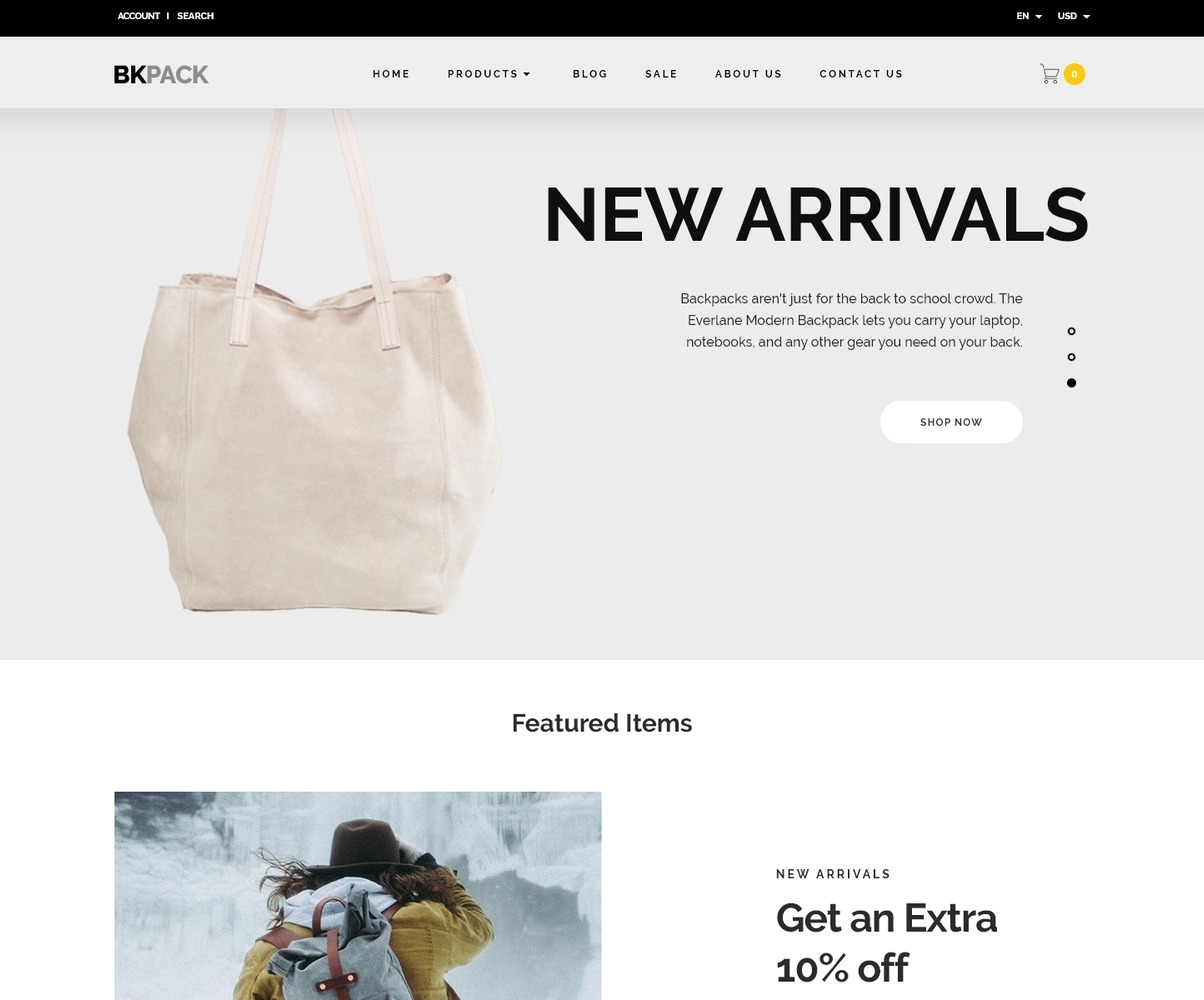BKPack - Responsive Bags Online Store OpenCart Template #71069