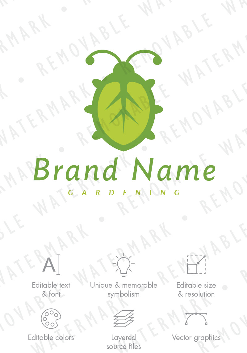 Bug Leaf Logo Template #71219
