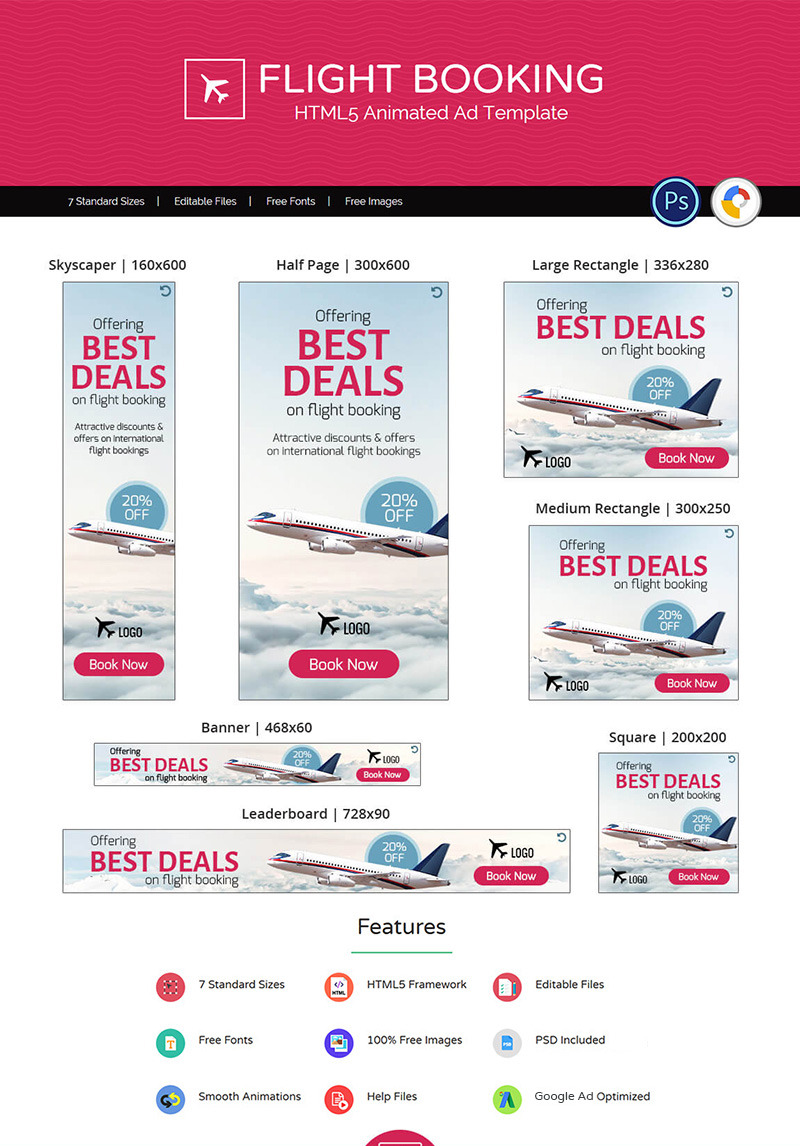 Tour & Travel | Flight Booking Animated Banner #71225