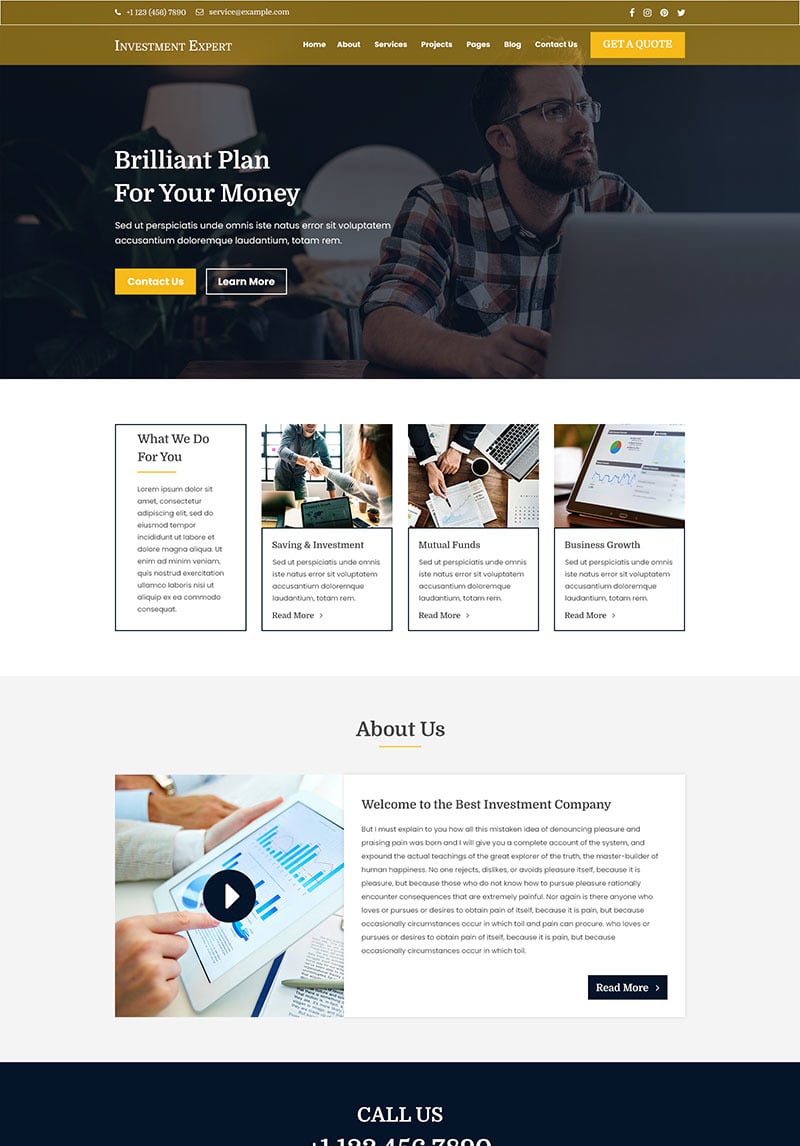 Investment Expert - Investment and Finance PSD Template