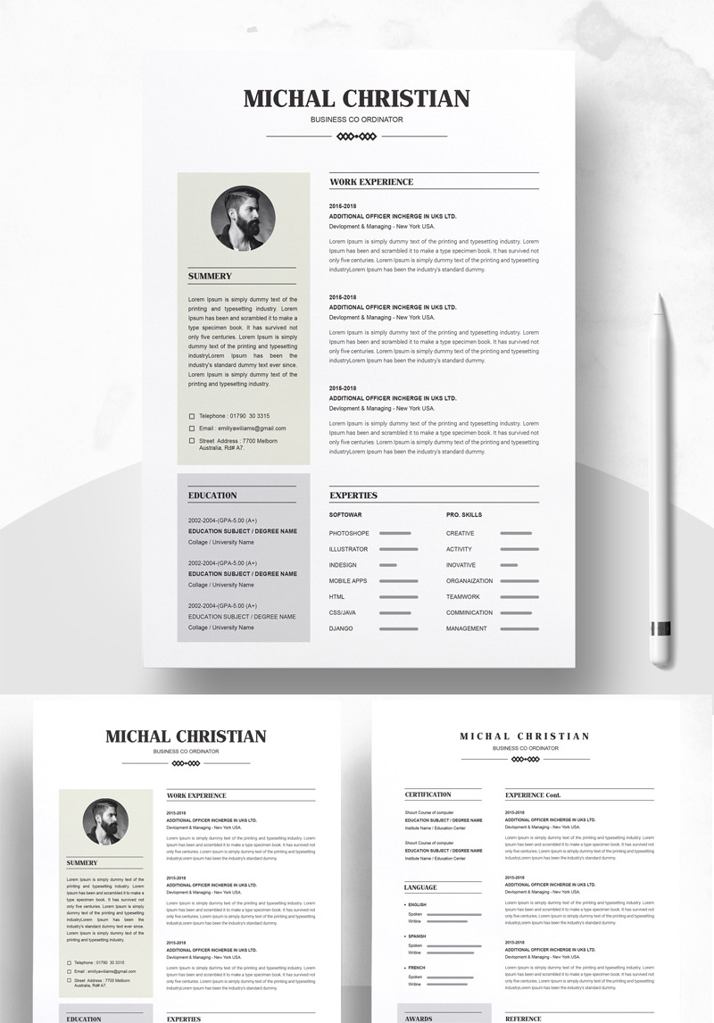 Michael Christian Resume Template #71451
