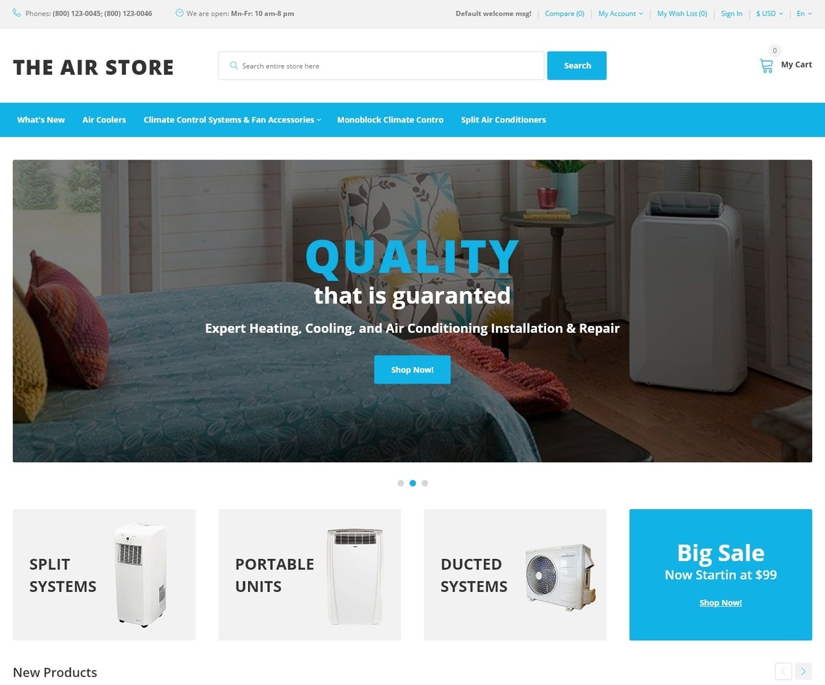 The Air Store - Simple Air Conditioning Systems Online Shop OpenCart ...