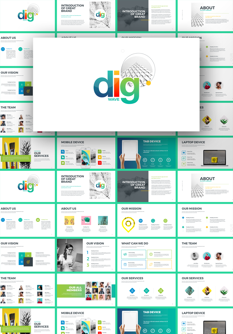 Dig Wave - Presentation PowerPoint Template #71594