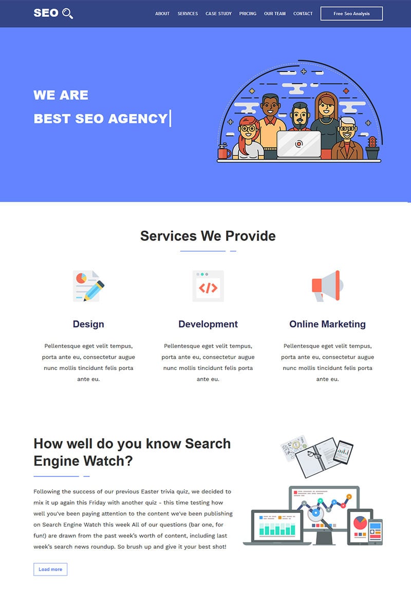 SEOBizz - SEO & Digital Marketing Agency HTML5 Template Landing Page ...